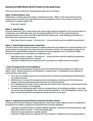 Fillable Online Summary of Public Works Permit Process for City Swale ...