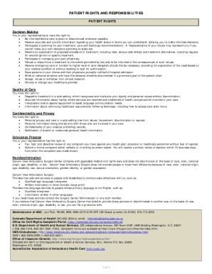 Fillable Online Patient RightsResponsibilities Form Fax Email Print ...