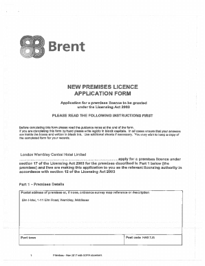 Fillable Online NEW PREMISES LICENCE APPLICATION FORM - London Borough ...