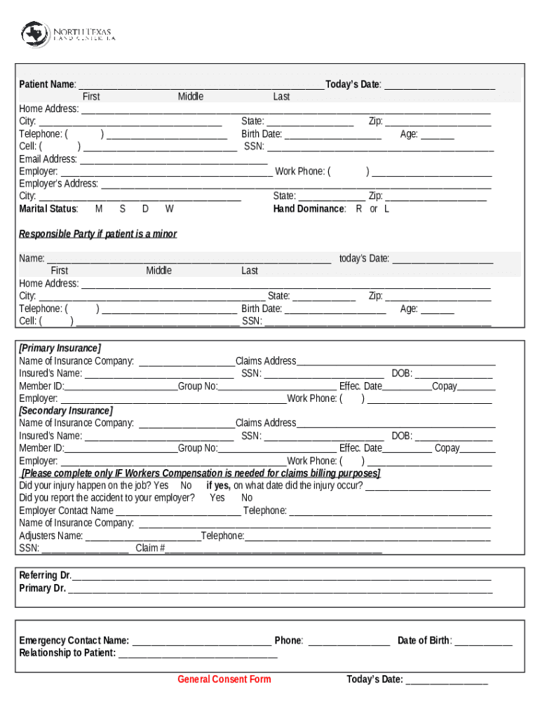 Patient Name: Todays Date: Doc TemplatepdfFiller Doc Template | pdfFiller