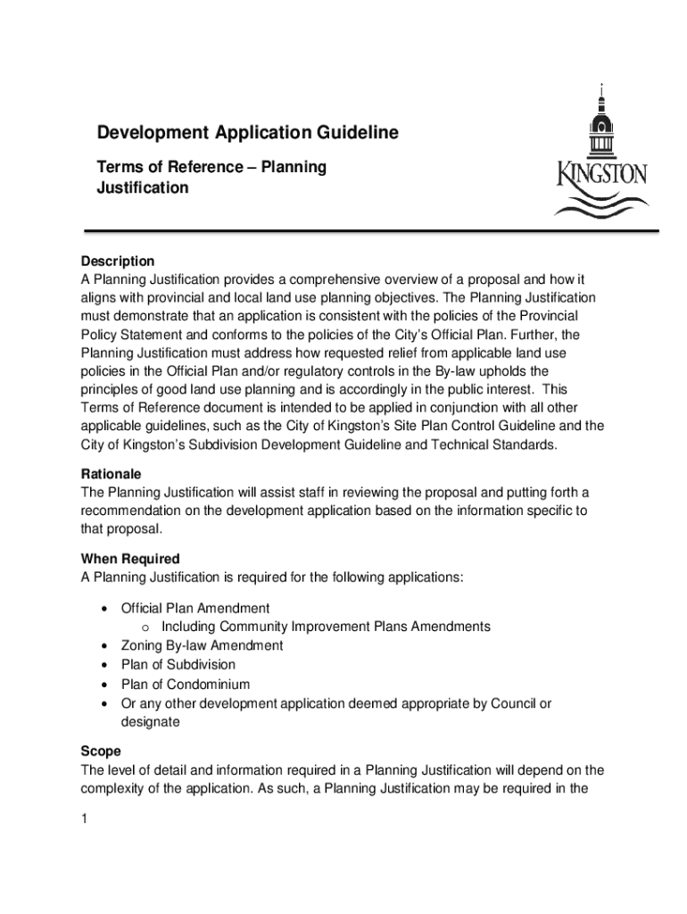Fillable Online Planning Justification Report - City of BarrieProject ...