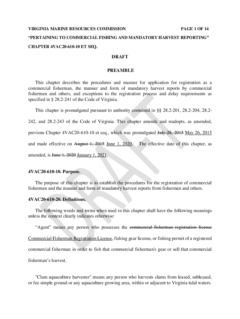 Fillable Online mrc virginia DRAFT PREAMBLE This chapter describes the ...