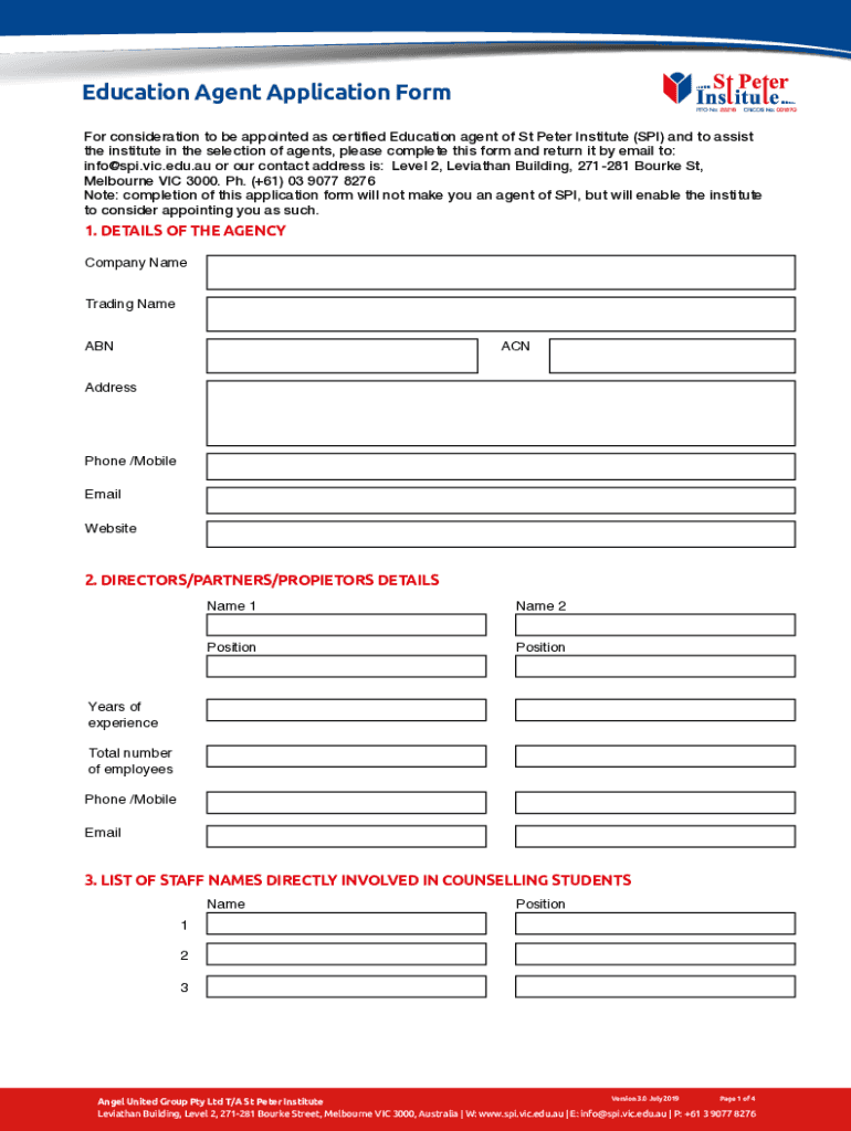 Fillable Online spi vic edu Education Agents GuideHow to Become an ...