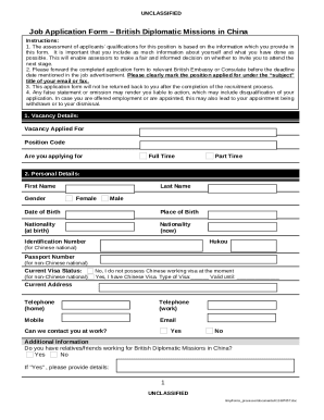 Standard Job Application Doc Template | pdfFiller
