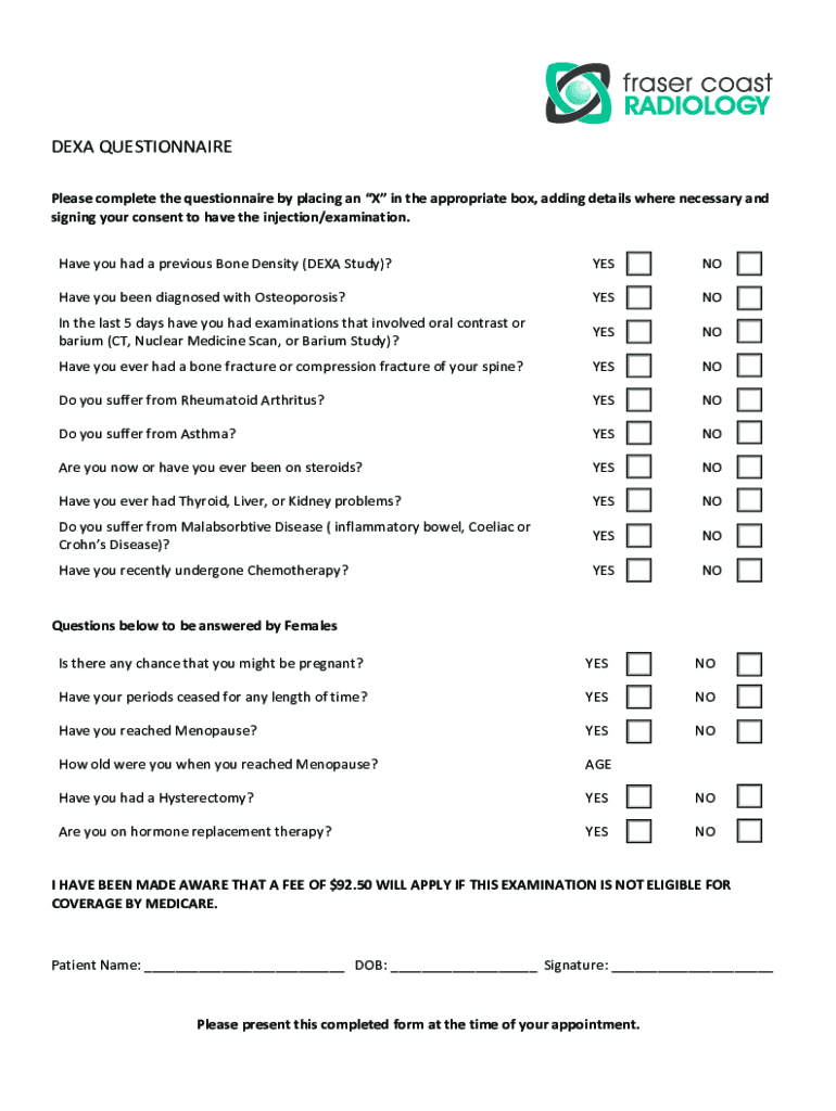 Fillable Online wcinyp.orgfilesdexaquestionnaire2019DEXA QUESTIONNAIRE ...
