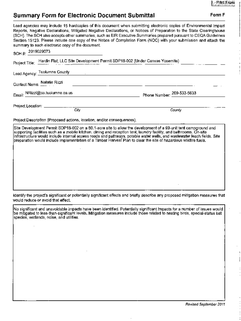 Fillable Online Summary Form for Electronic Docu'ment Submittal ... Fax ...