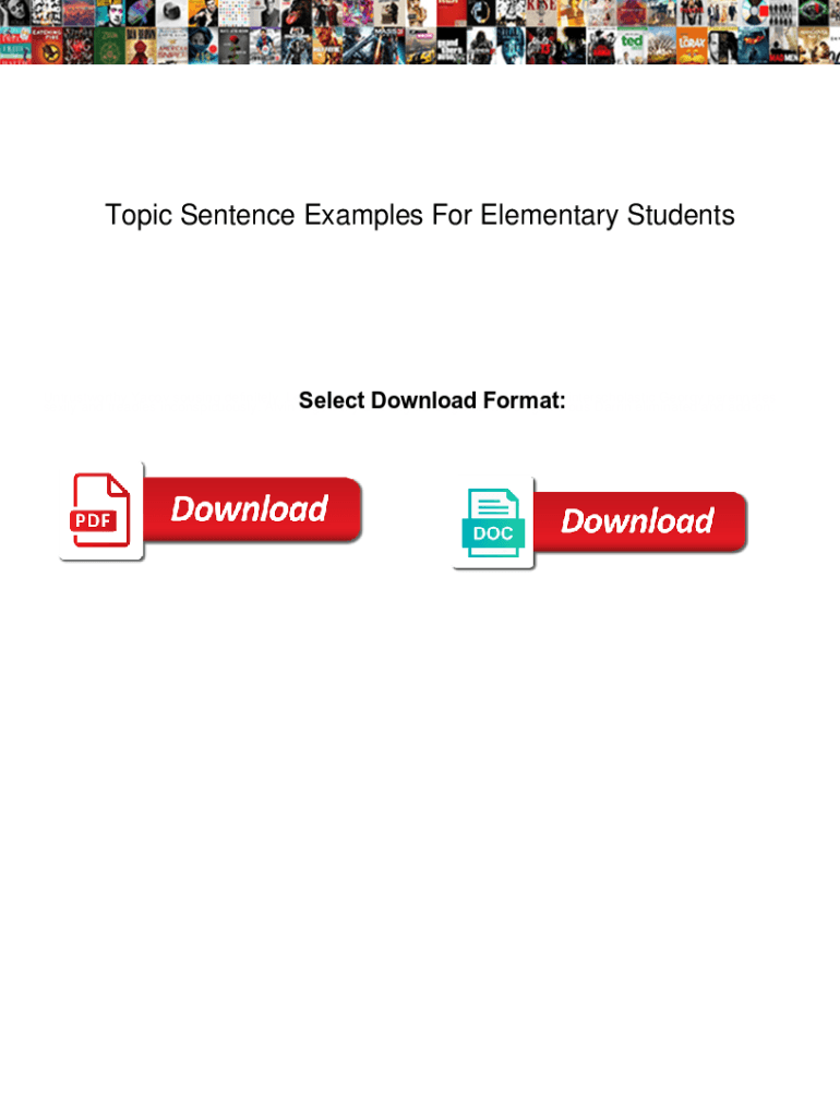 Fillable Online How To Write A Good Topic Sentence Examples Teamcare 