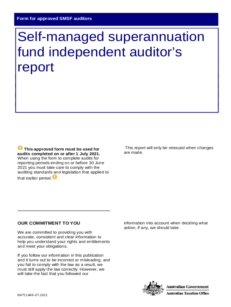 Instructions and for approved auditors of SMSFs independent ... Doc Template | pdfFiller