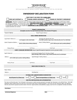 Fillable Online OWNERSHIP DECLARATION FORM Fax Email Print - pdfFiller