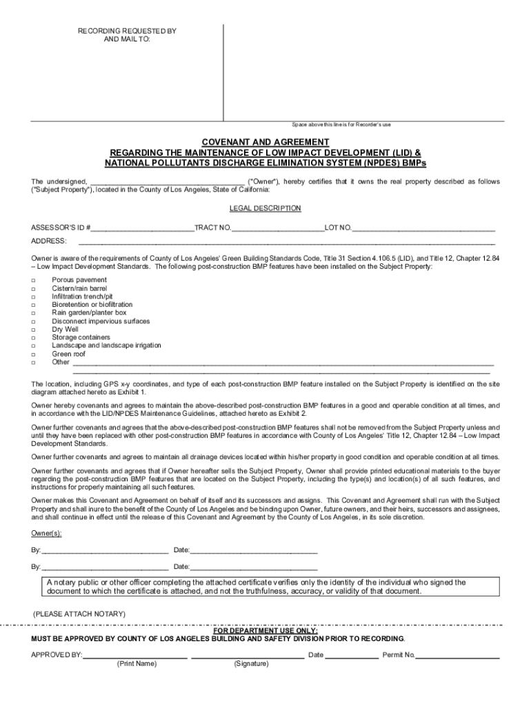 Fillable Online dpw lacounty RECORDING REQUESTED BY Sample ClausesLaw ...