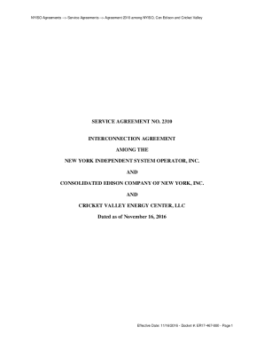 Fillable Online SERVICE AGREEMENT NO. 2310 INTERCONNECTION AGREEMENT ...