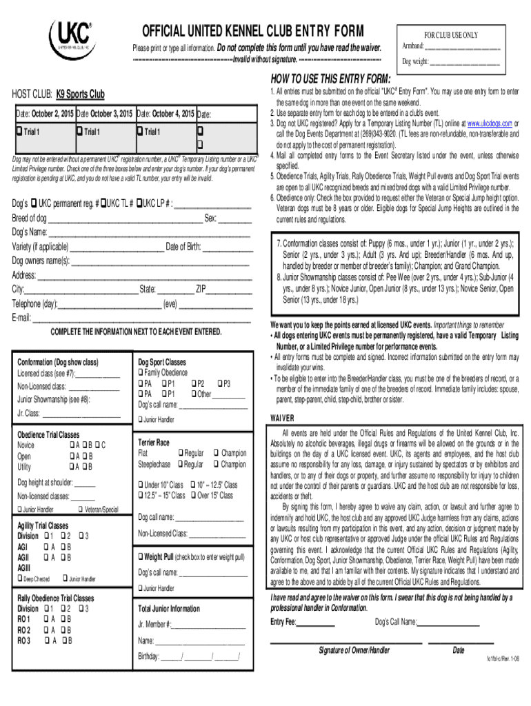 Fillable Online HOW TO USE THIS ENTRY FORM Fax Email Print - pdfFiller