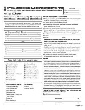 Fillable Online www.ukcdogs.com docs showformsOFFICIAL UNITED KENNEL ...