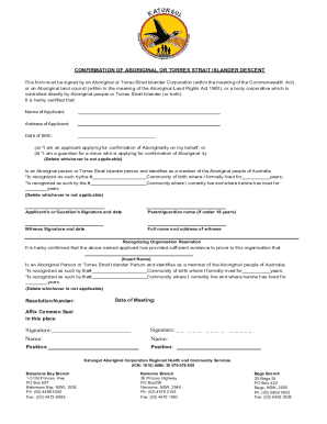 Fillable Online www.indigenous.unsw.edu.auconfirmationConfirmation of ...