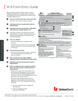 Fillable Online W-9 Form Entry Guide - assets.unionbank.com Fax Email ...