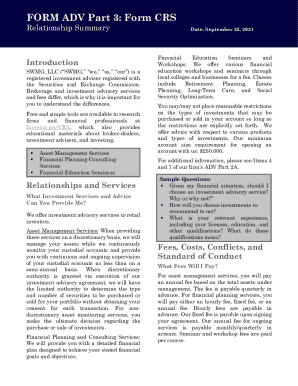 Fillable Online FORM ADV Part 3: Form CRS Fax Email Print - pdfFiller