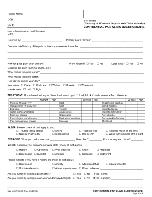 Fillable Online Fillable Online Patient Name DOB: UW Health (University of Wisconsin ... Fax ...