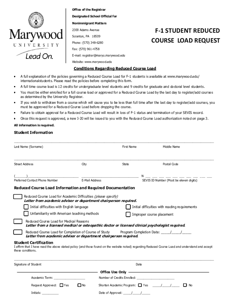 Fillable Online Office of the Registrar Designated School Official for ...