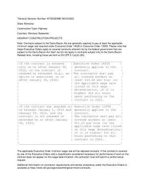 Fillable Online General Decision Number MT20220080 060322. Highway Wage ...