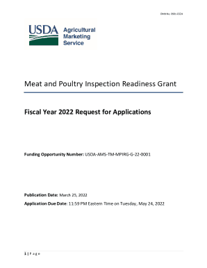 Fillable Online USDA Meat and Poultry Inspection Readiness Grant ...