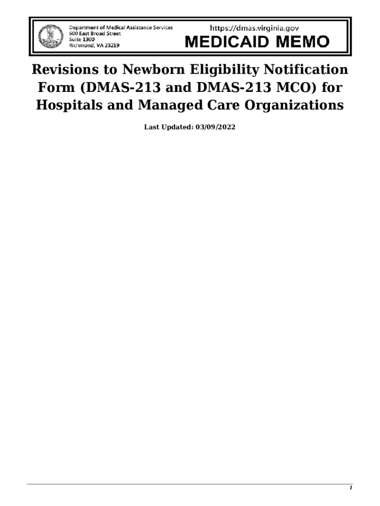 Fillable Online Revisions to Newborn Eligibility Notification Form ...