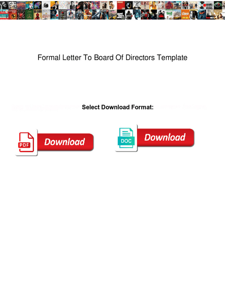 Fillable Online Formal Letter To Board Of Directors Template. Formal ...