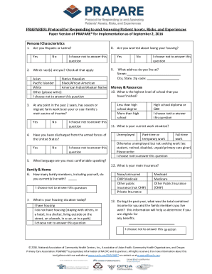 Fillable Online PRAPARE: Protocol for Responding to and Assessing ...