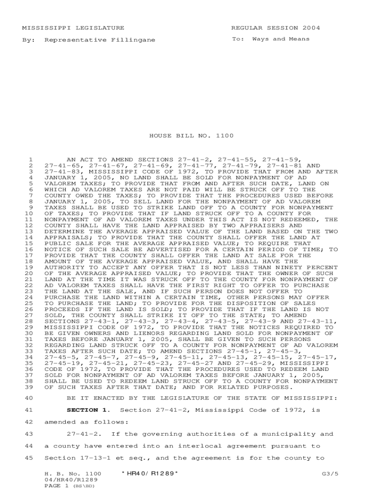 Fillable Online billstatus ls state ms www.sos.ms.govmississippi ...