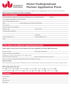 Fillable Online Fill - Free fillable Direct Undergraduate Partner ...