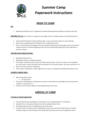 Fillable Online FREE 11+ Printable Summer Camp Registration Forms in PDFMS Word Fax Email Print ...