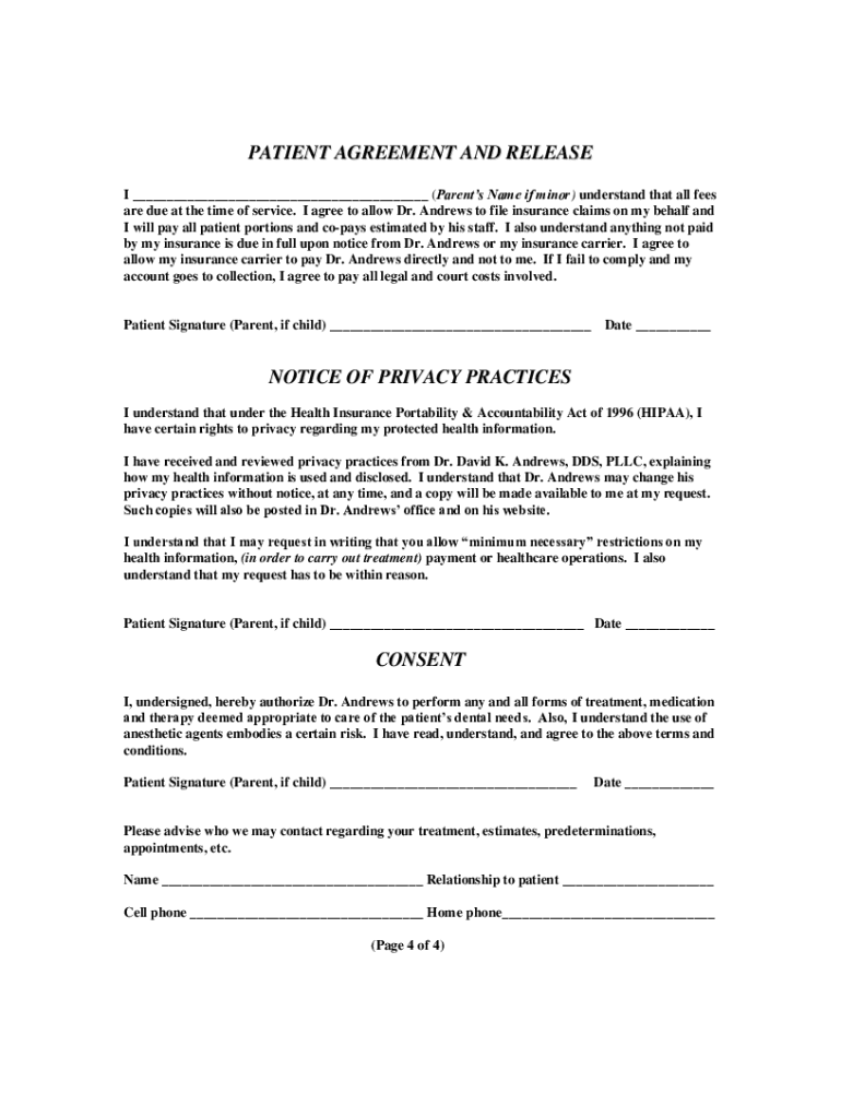 Fillable Online Patient payment agreement healthcare - templates.office ...