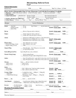 Fillable Online www.rhcrx.comRheumatologyInfusionRheumatology Infusion ...