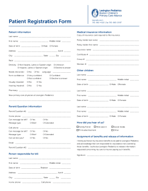 Fillable Online Patient Registration Form - international ...