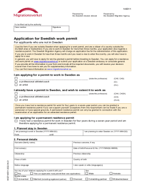 Fillable Online Application for Swedish work permit - For applicants ...