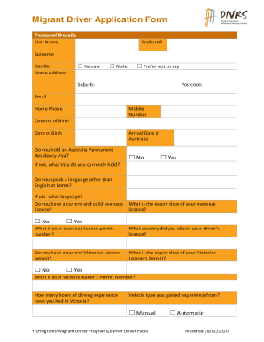Fillable Online Application Form Personal Details: First Names Surname Date Of Birth ... Fax ...