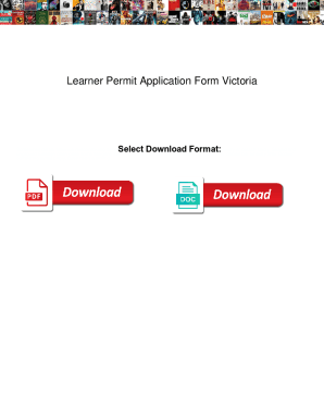 Fillable Online Learner Permit Application Form Victoria. Learner ...