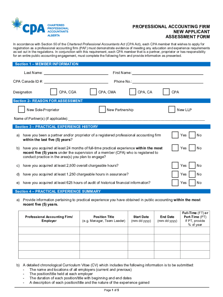 Fillable Online www.cpaalberta.ca-mediaPROFESSIONAL ACCOUNTING FIRM NEW ...