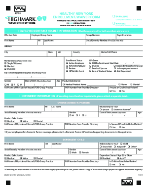 Fillable Online Healthy New York Member Enrollment Form - uhceservices ...