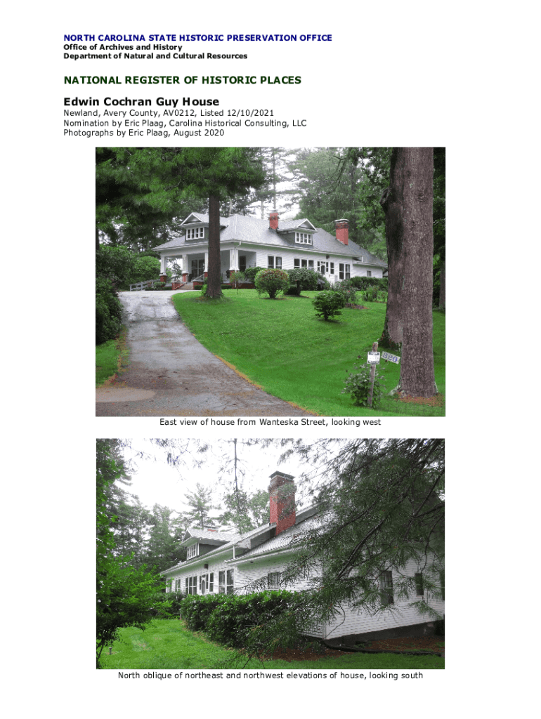 Fillable Online www.ncdcr.govstate-historic-preservation-officeState ...