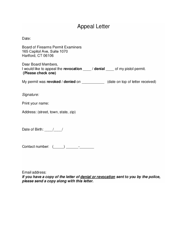 Fillable Online Appeal Letter Fax Email Print - pdfFiller