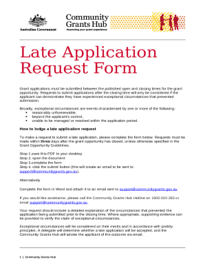 Late Application Request Doc Template | pdfFiller