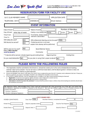 Fillable Online www.slyc.orgBoardProceduresRESERVATION FORM FOR ...