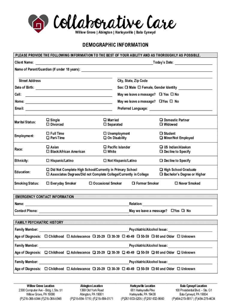 Fillable Online Abington Jefferson HealthWillow Grove - Jefferson ...