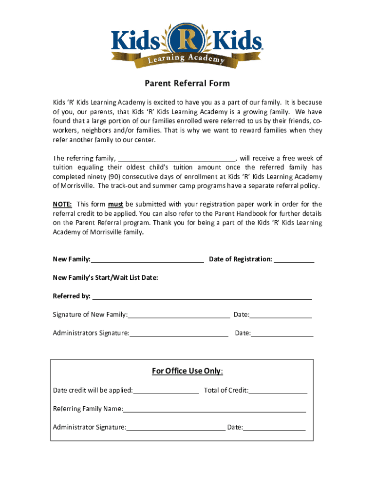 Fillable Online kidsrkids.com11Parent-Referral-Form-editedParent ...