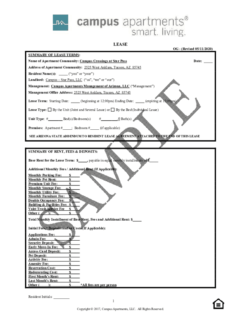 Fillable Online Fillable Online Summary of Lease Terms and Definitions ...