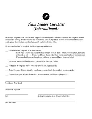 Fillable Online How To Be A Team Leader: A Team Leads Checklist Fax ...