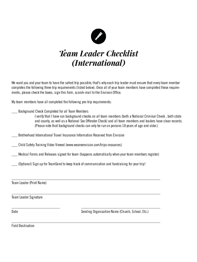 Fillable Online How To Be A Team Leader: A Team Leads Checklist Fax ...