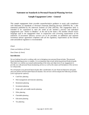 Sample Engagement Letter - General Doc Template | pdfFiller