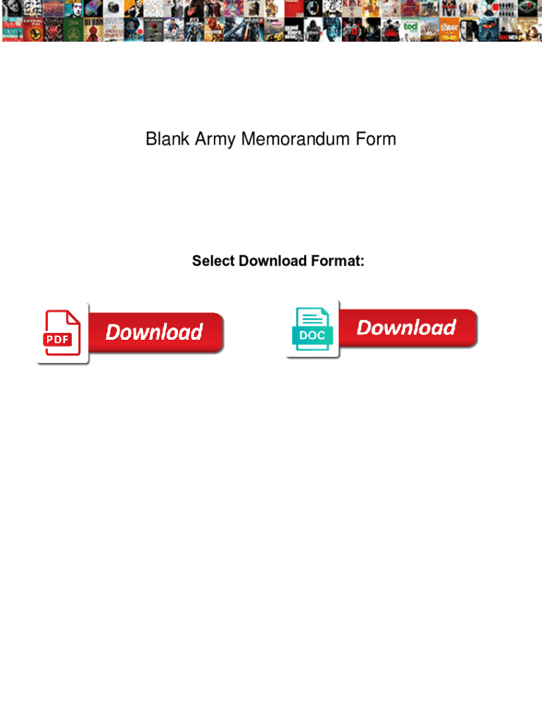 Fillable Online Blank Army Memorandum Form. Blank Army Memorandum Form ...