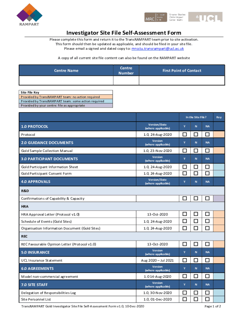 Fillable Online What Goes Into An Investigator Site File ...